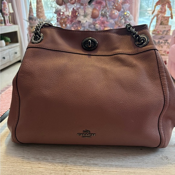 Coach | Bags | Coach Womens Dusty Rose Leather Shoulder Bag | Poshmark